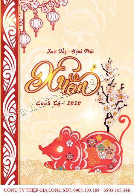 Thiệp Chúc Tết Canh Tý 2020 - Làm Ăn Hết Ý