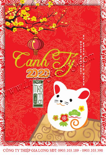 Thiệp Chúc Tết Canh Tý 2020 - Làm Ăn Hết Ý